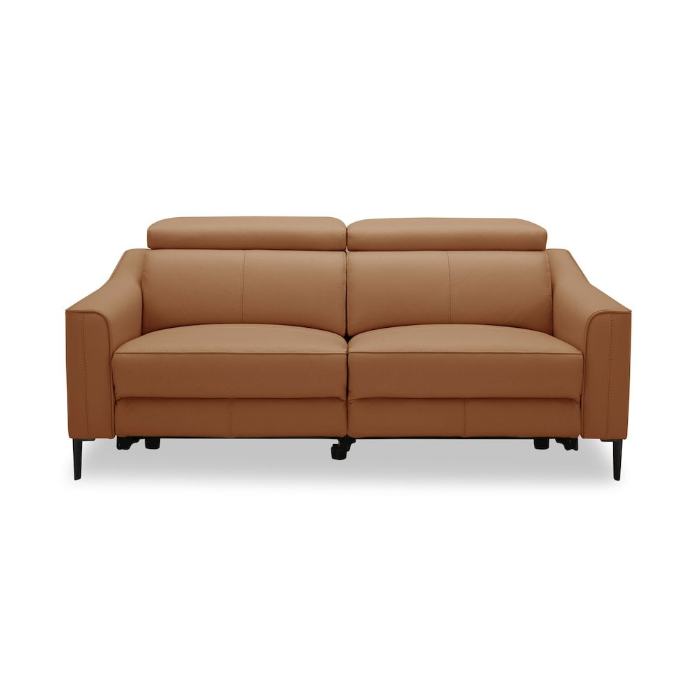 Divani Casa Eden - Modern Camel Leather Sofa With 2 Recliners - Walmart.com