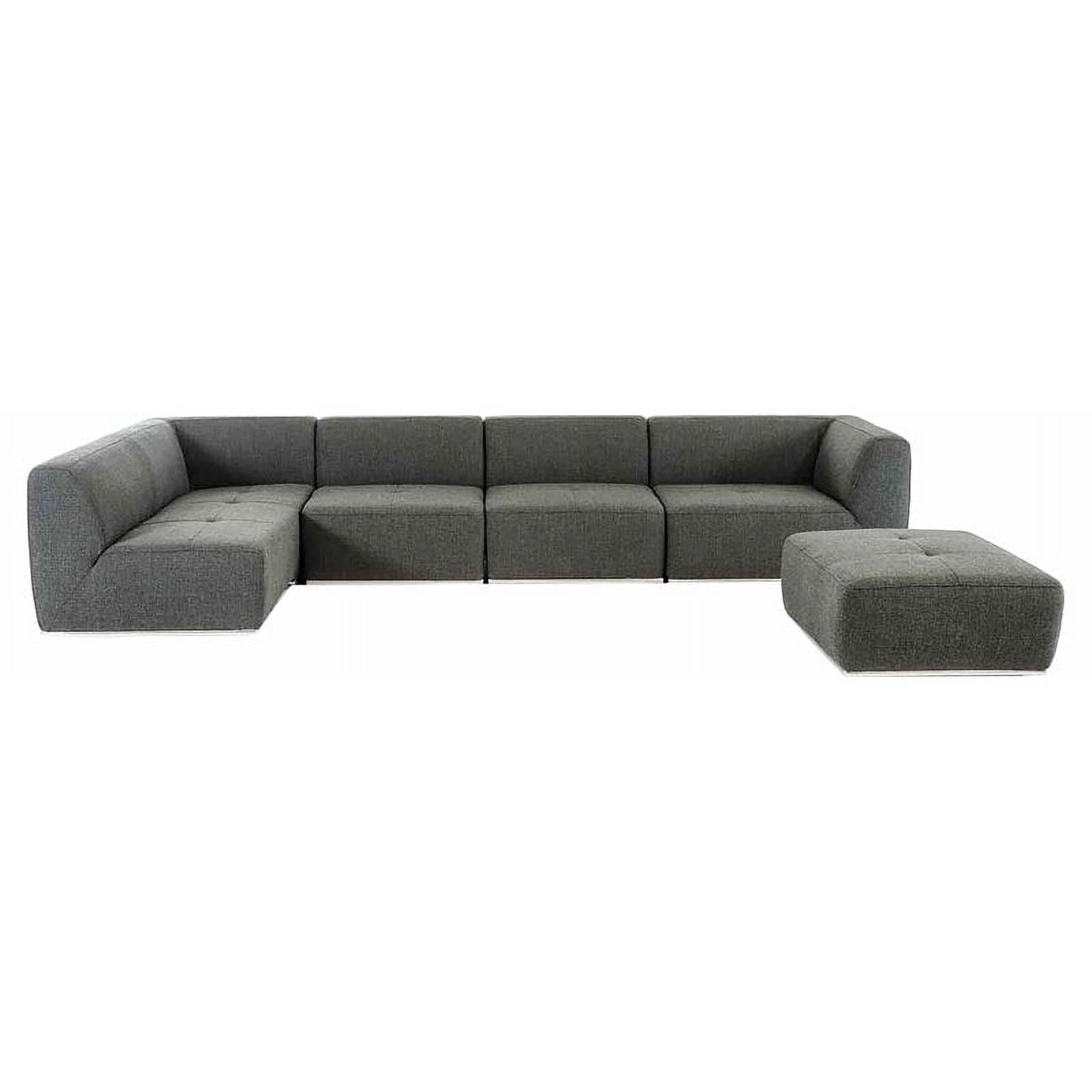 Divani Casa Hawthorn Modern Fabric Sectional Sofa & Ottoman in Gray ...