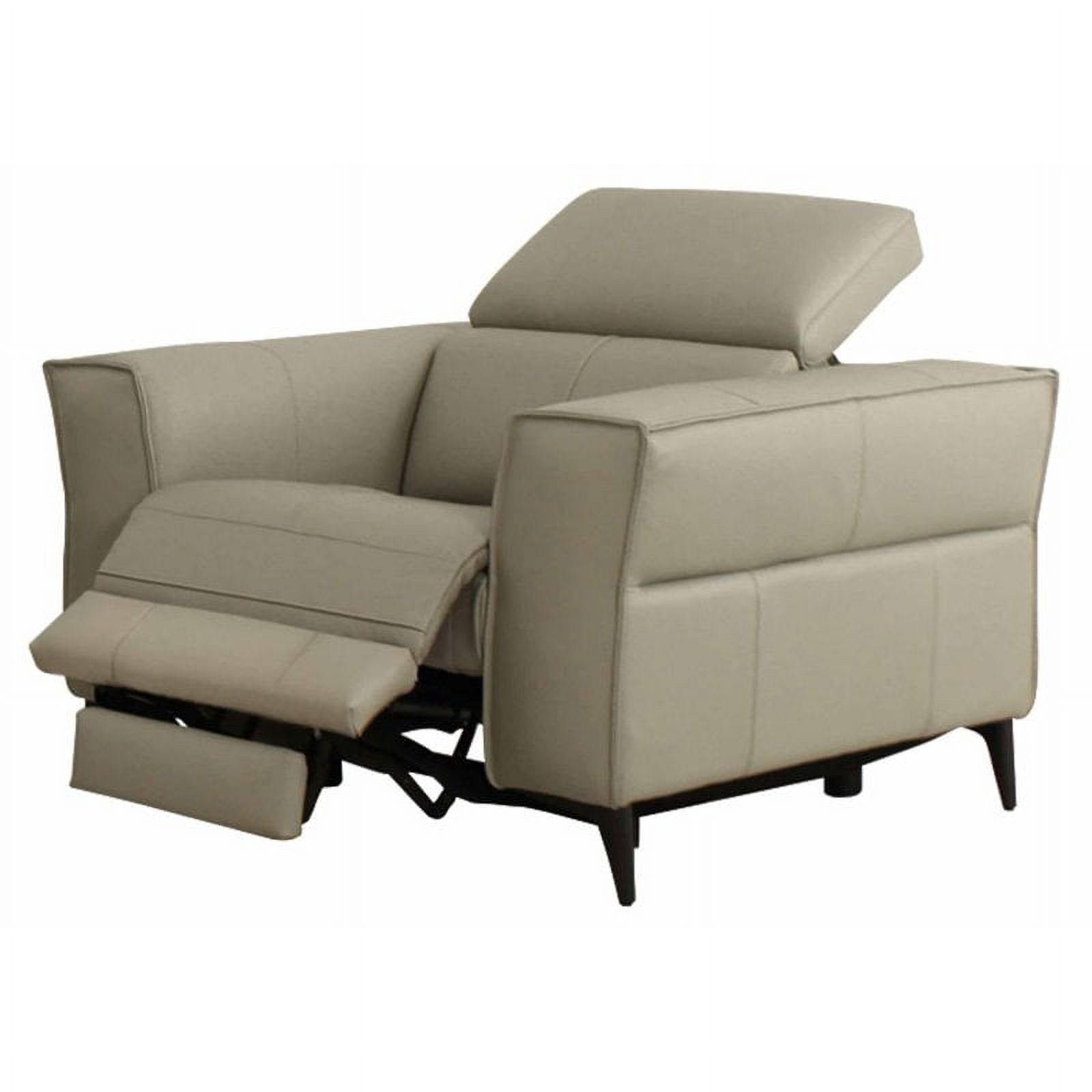 Divani Casa Nella Modern Leather Armchair w/ Electric Recliner in Light ...