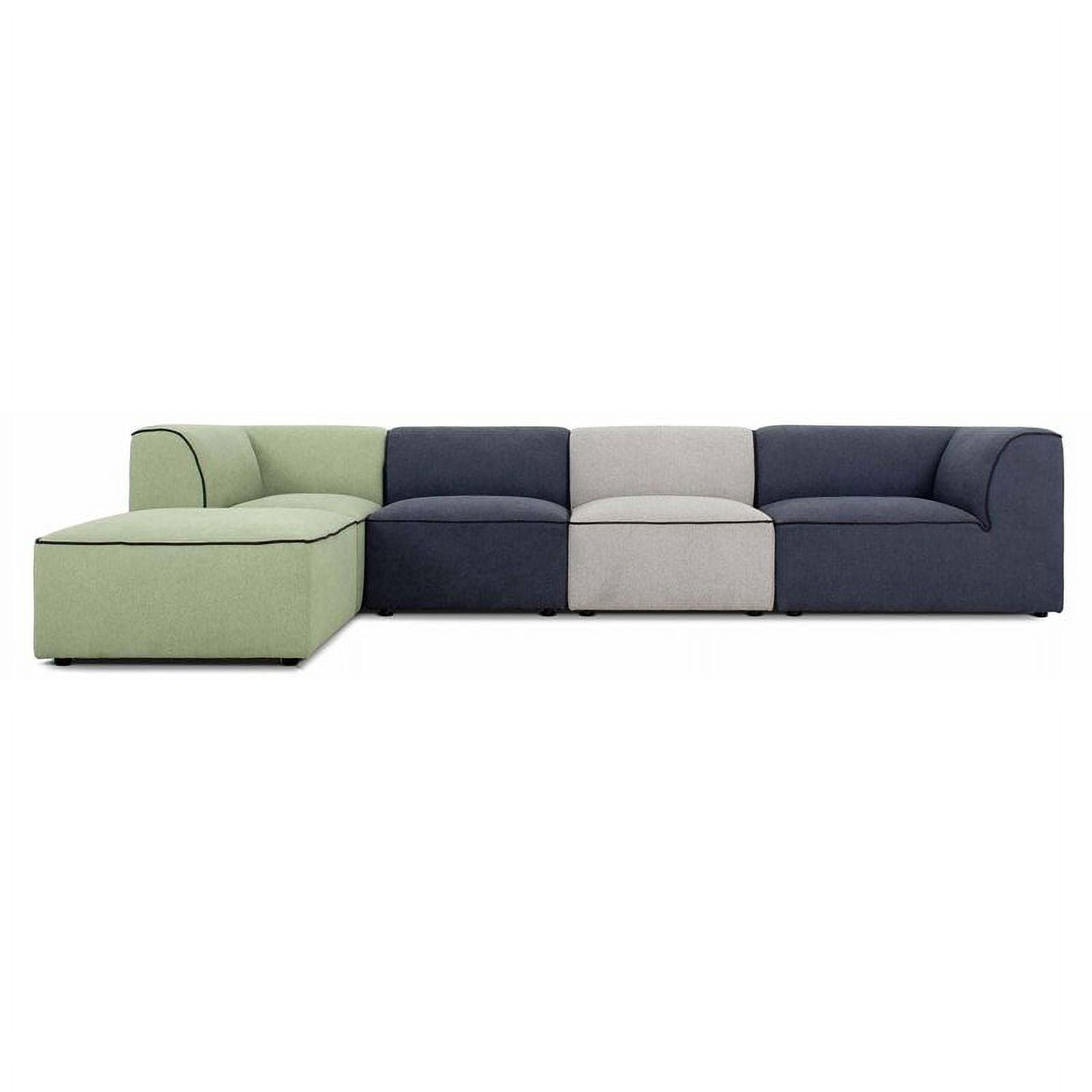 Divani Casa Polo 5-Piece Modern Fabric & Wood Sectional Sofa in Multi ...