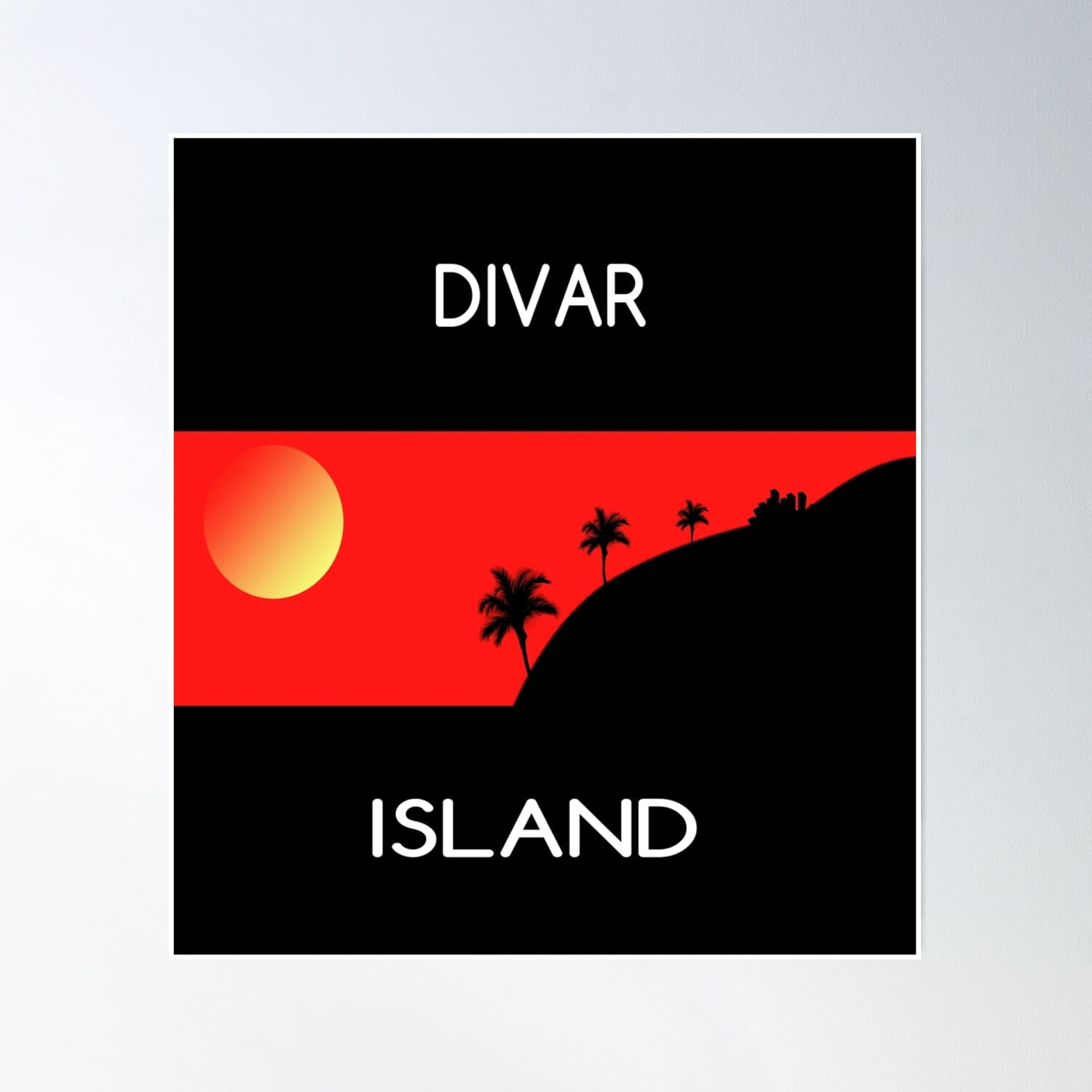 Divar Island Poster Wall Art, Modern Wall Decor, 24x24 UNFRAMED ...