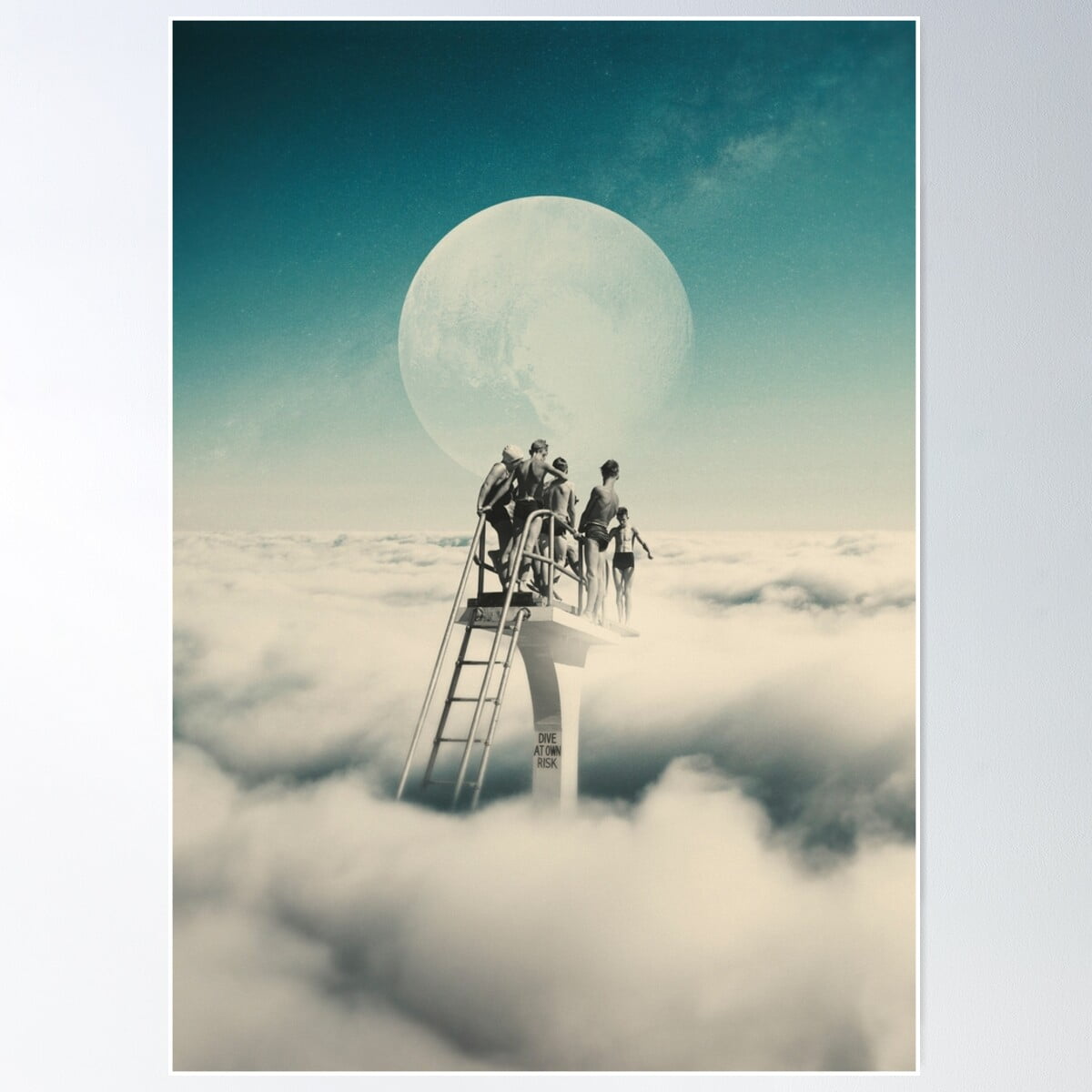 Dive At Your Own Risk Poster Wall Art, Modern Wall Decor For Living ...