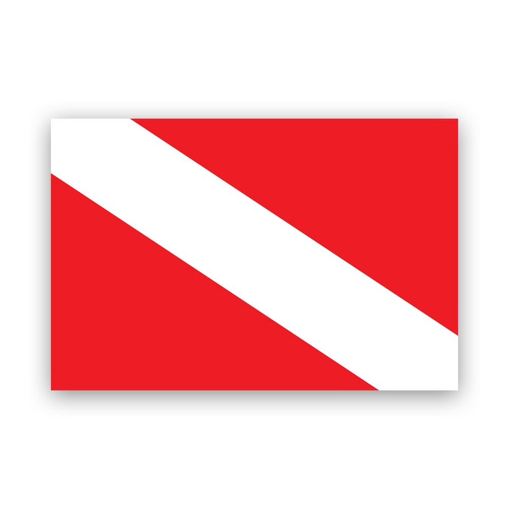 Dive Flag Sticker Decal - Self Adhesive Vinyl - Weatherproof - Made in USA - diver down skuba ...