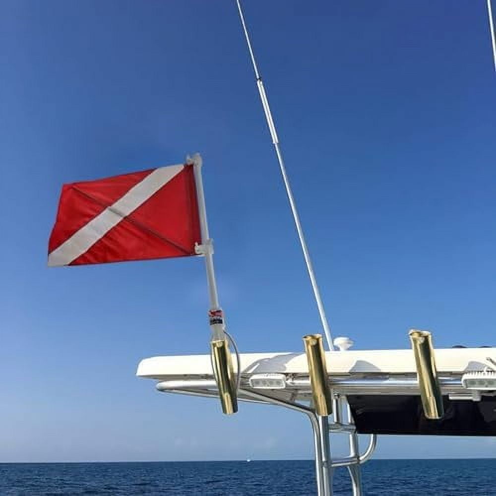 Dive Flag with Pole for Boat T - Top and Rod Holder Safety for SCUBA ...