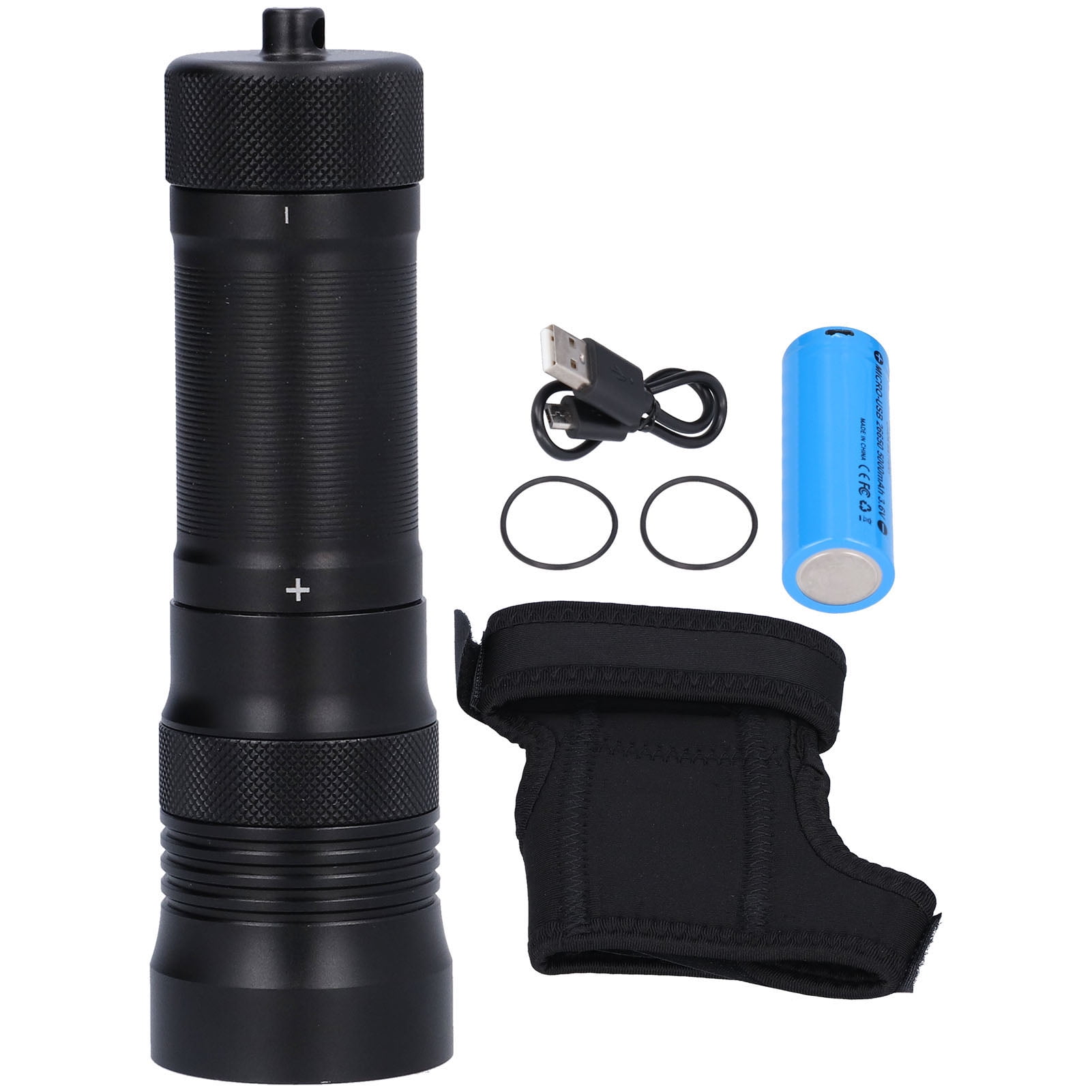 Dive Flashlight Underwater Diving Torch Magnetic Control Rotary Switch ...