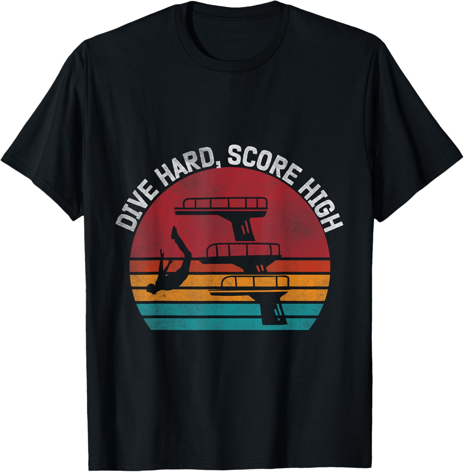 Dive Hard Score High Springboard Diving T-Shirt - Walmart.com