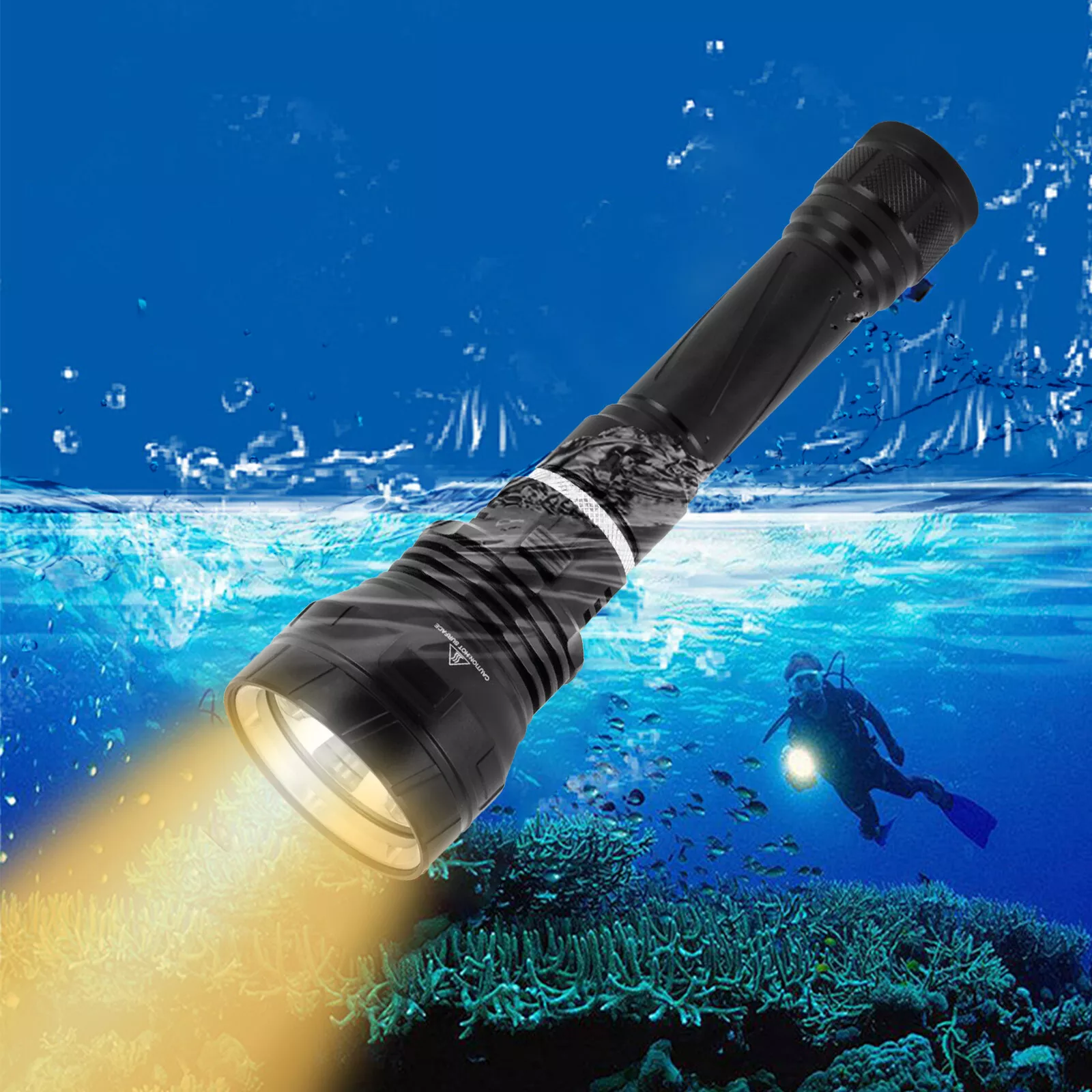 Dive Light, Compact Bright Diving Torch, Submersible Flashlight Yellow ...