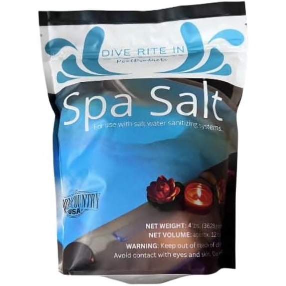 Dive Rite In Hot Tub and Spa Salt, 99.9% Pure, Fast Dissolving, 4 lbs ...