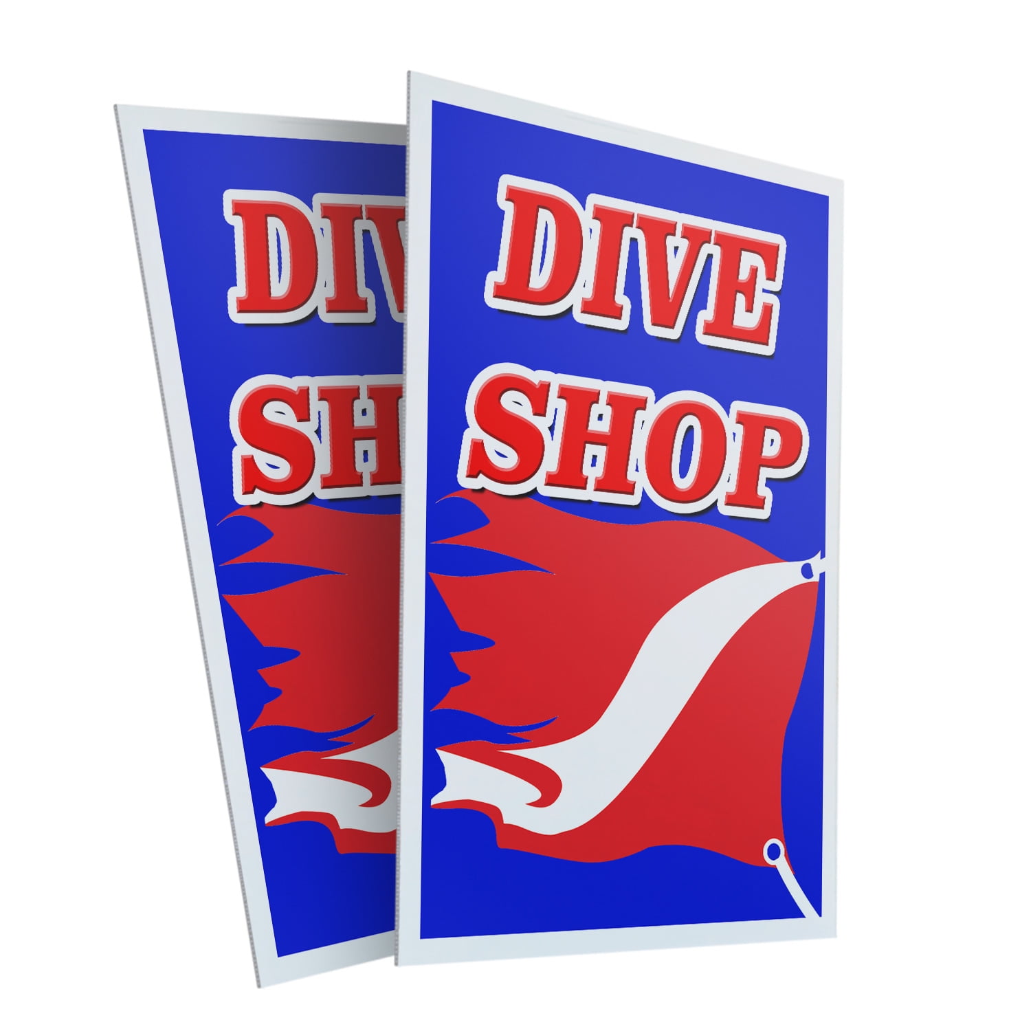 Dive Shop (2-PACK) 24" x 36" Plastic Signs | Sign Insert 4mm Corrugated ...