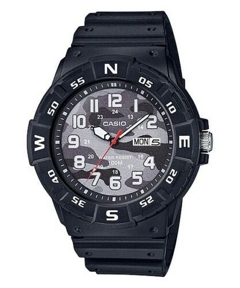 Dive Style by Casio Men's 18mm Resin Strap Analog Watch, Gray Camo Dial ...