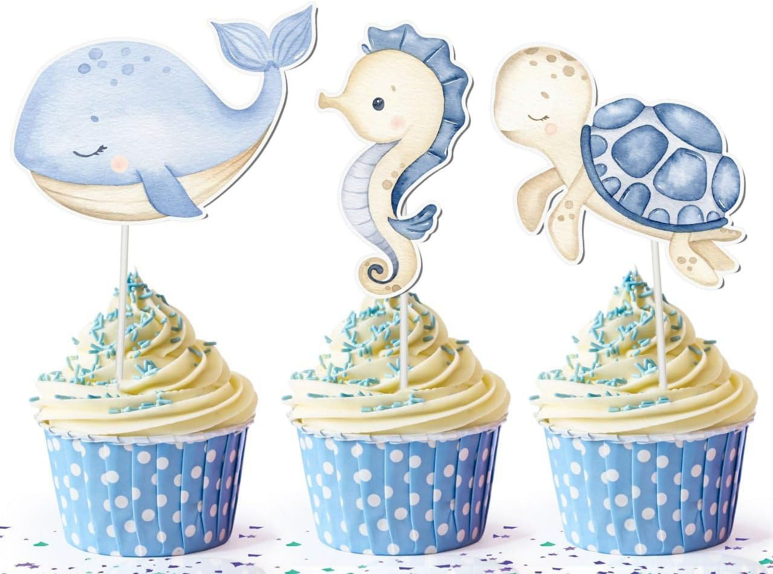 Dive into Ocean Fun Under The Sea Cuake Toppers - Set of 10 Ocean ...