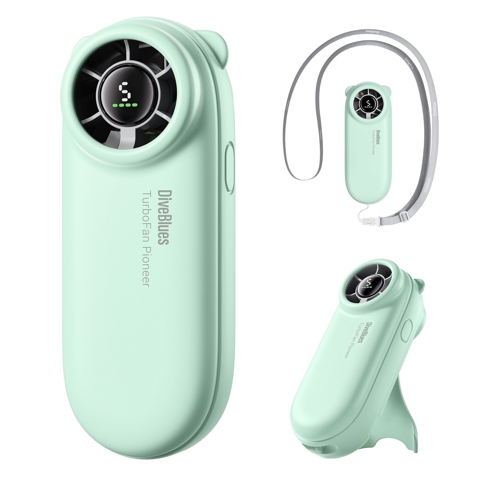 Diveblues Portable Handheld Fan - 4000mAh Rechargeable Turbo Mini Fan ...