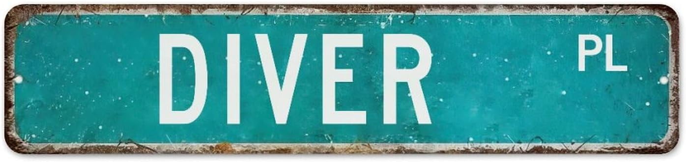 Diver Custom Metal Signs Outdoor Funny Novelty Business Signs Retro ...