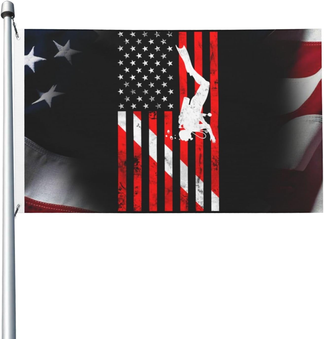 Diver Down Dive Flag Scuba Diving American Flag 3x5 FT Flag - Vivid ...