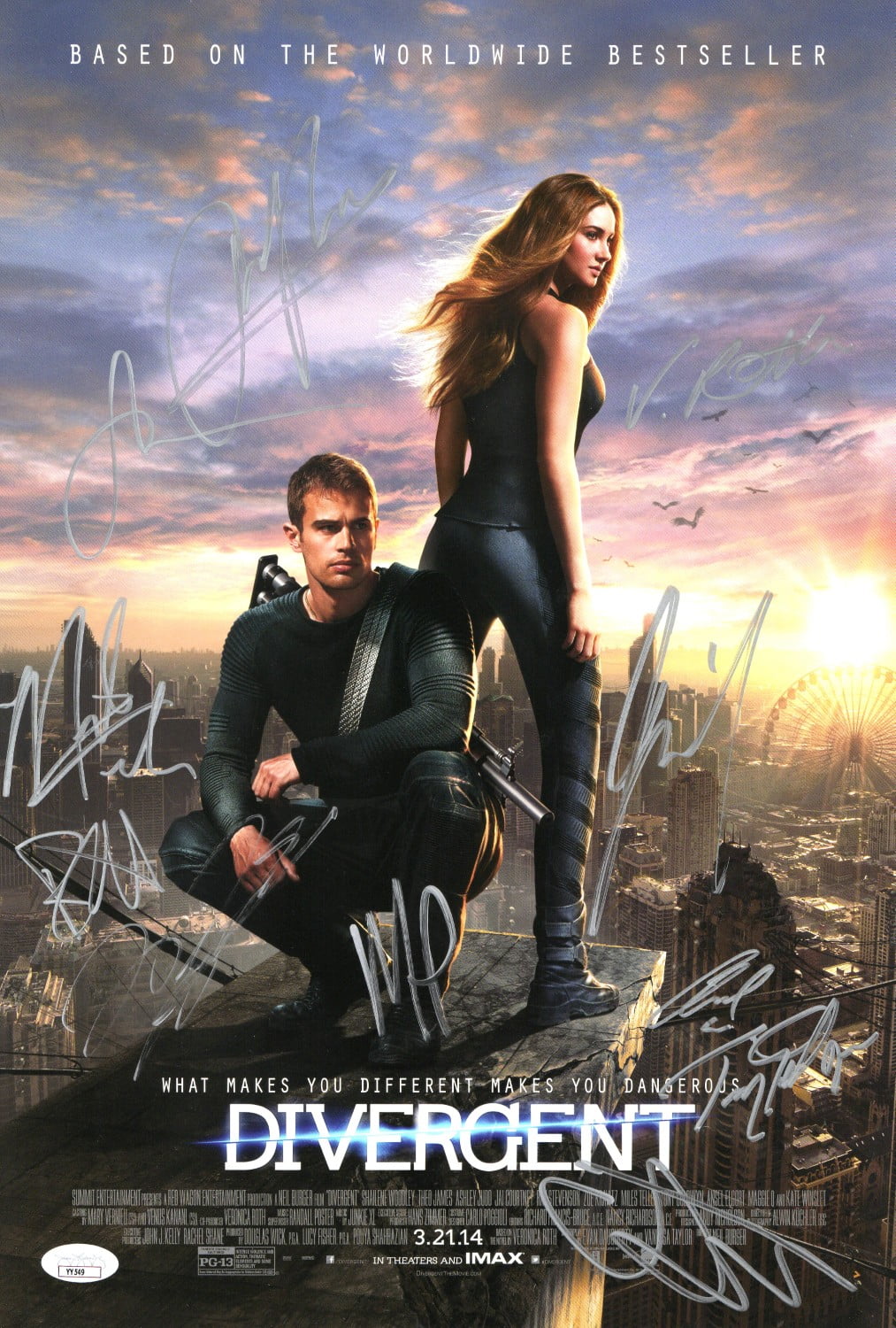 Divergent Cast Signed Autographed 11X17 Poster Woodley James Teller +6 JSA - Walmart.com