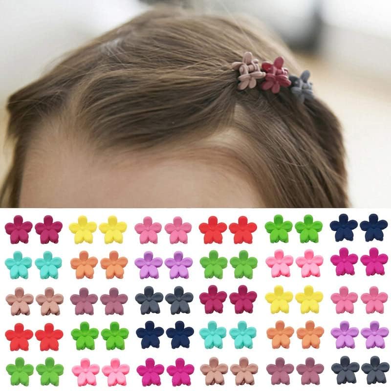 Diversa Hair Bangs Claw Clips Flower Shaped 60 Pieces in 15 Colours ...