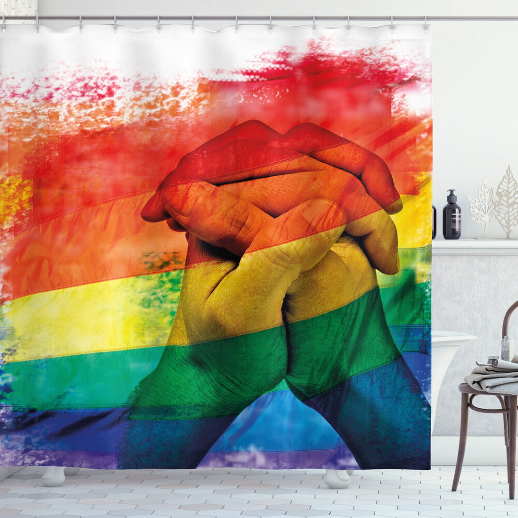 Diverse Pride Shower Curtain Vibrant Lgbtq Design For Your Bathroom