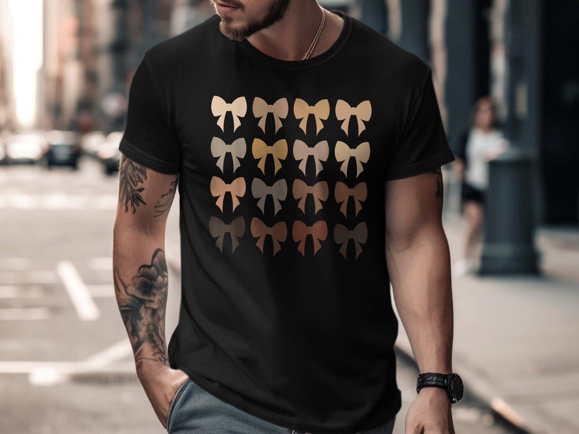 Diverse Skin Tones Bows T-Shirt, Unity Graphic Tee, Melanin Shades Top ...