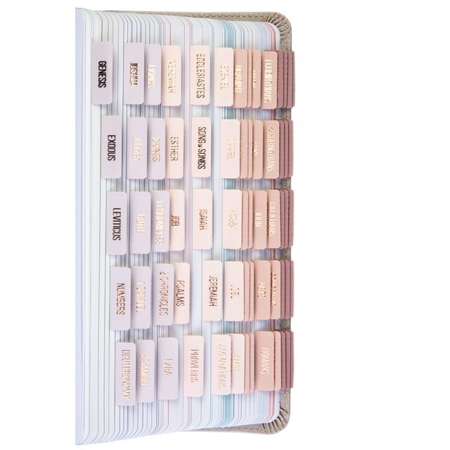 DiverseBee Laminated Large Page Bible Index Tabs with Rose Gold ...