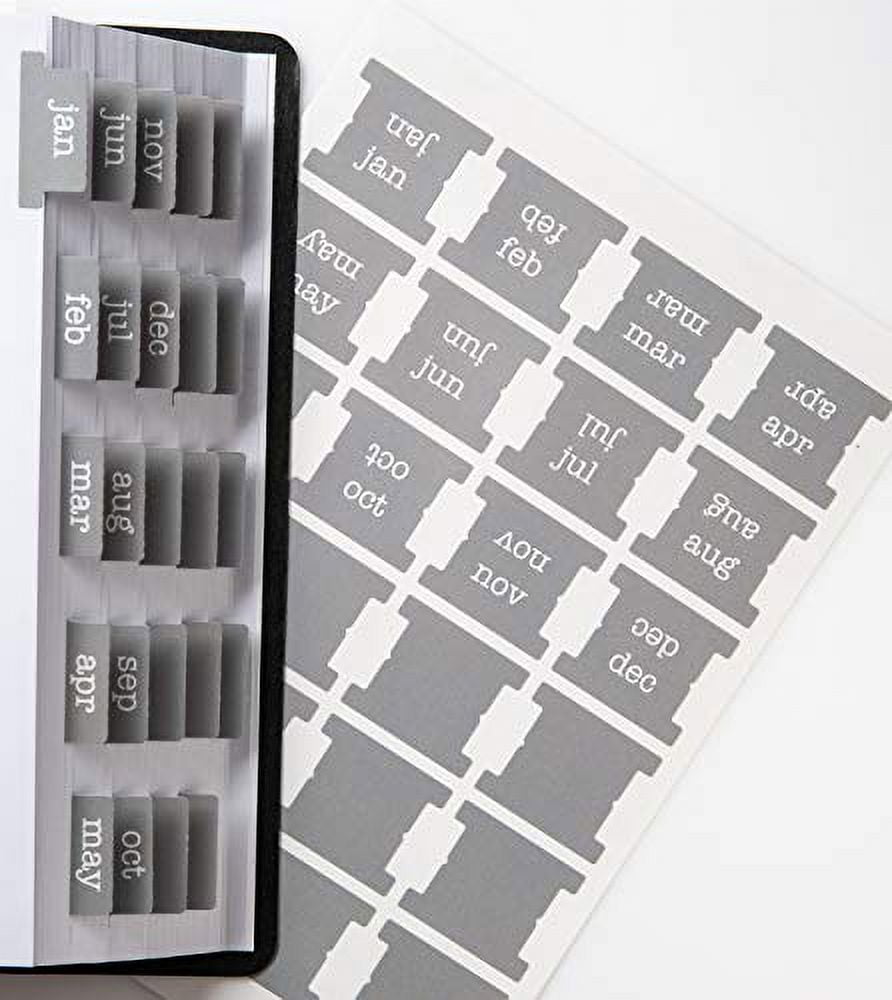 DiverseBee Laminated Planner Monthly Tabs, 24 Peel and Stick Tabs for ...