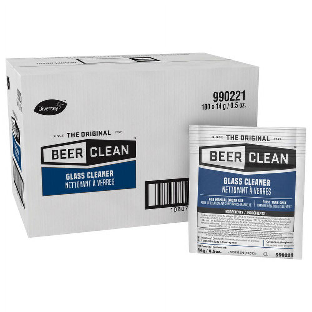 Diversey Beer Clean Glass Cleaner, Powder, 0.5 oz Packet, 100/Carton ...