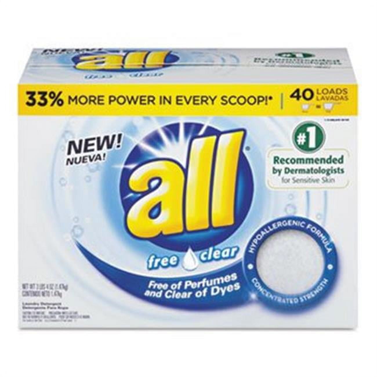 Diversey CB456816 CPC 52 oz All Free & Clear Powder Laundry Detergent ...