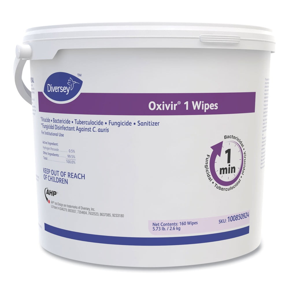Diversey Oxivir 1 Disinfectant Wipes, 11" x 12", 160 Wipes Per Bucket ...