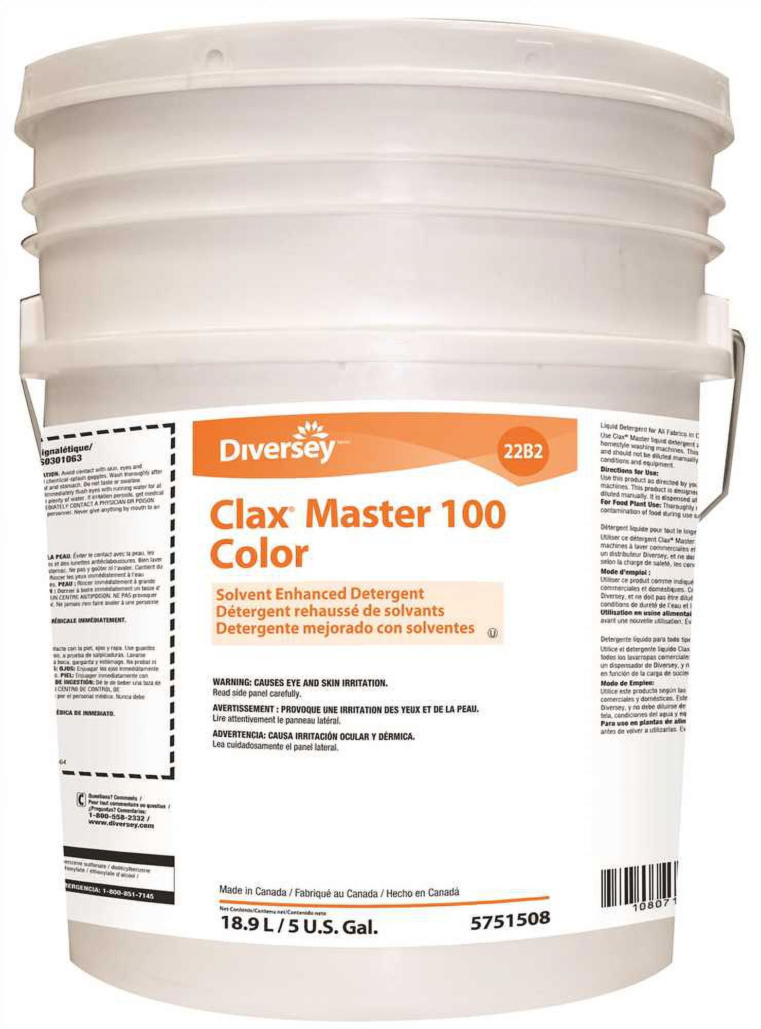 Diversey Clax Master 100 Laundry Detergent, 5 Gal Pail - Walmart.com