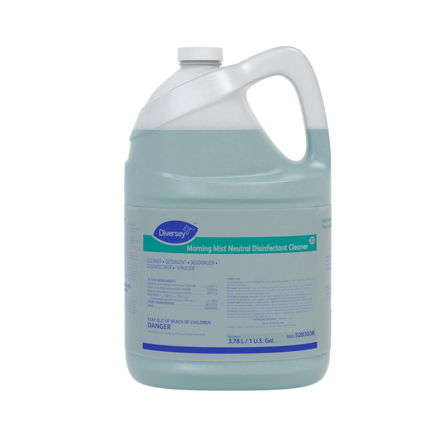 Diversey Morning Mist Neutral Disinfectant Cleaner, Fresh Scent, 1 Gal ...