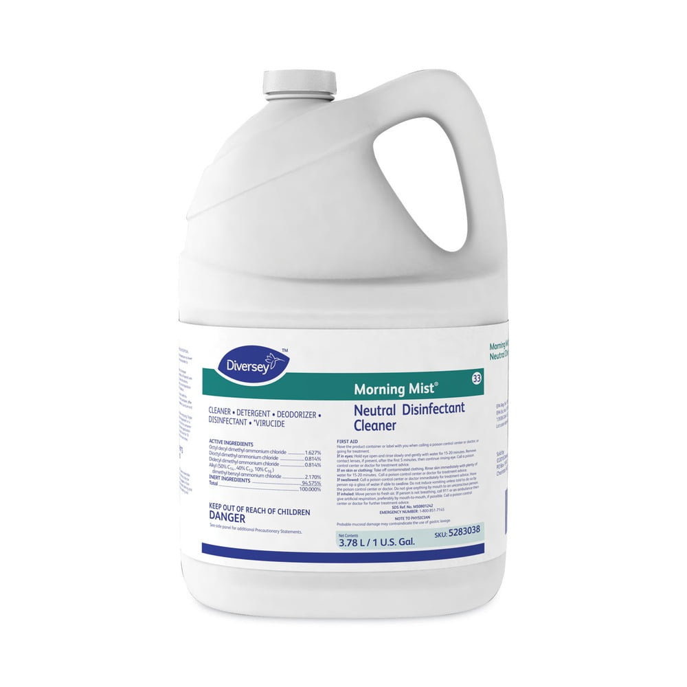 Diversey Morning Mist Neutral Disinfectant Cleaner, Fresh Scent, 1gal ...