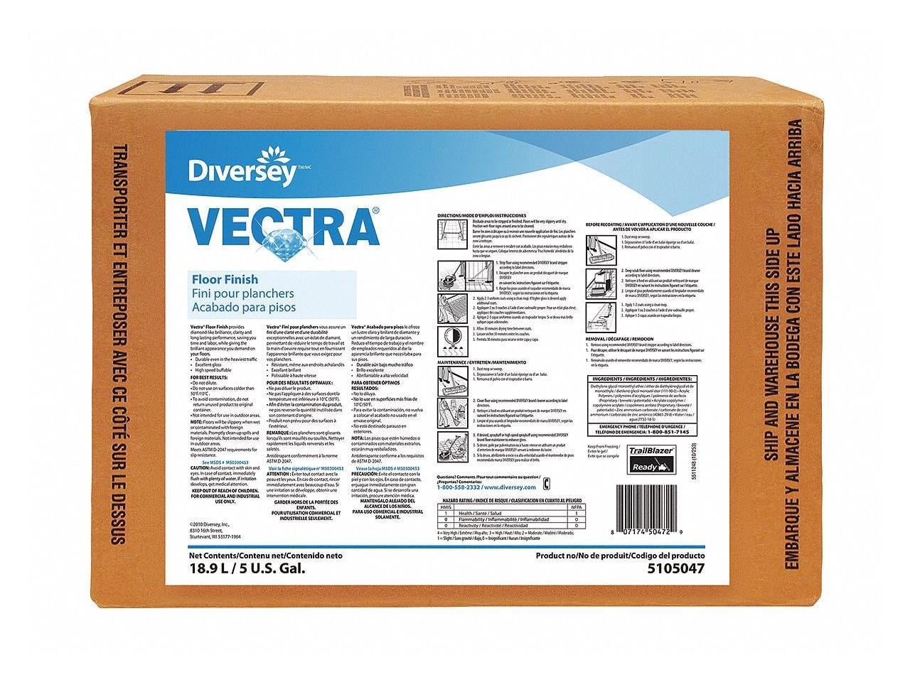 Diversey Vectra Floor Finish Cleaner, Ready-To-Use Liquid, 640 fl oz ...