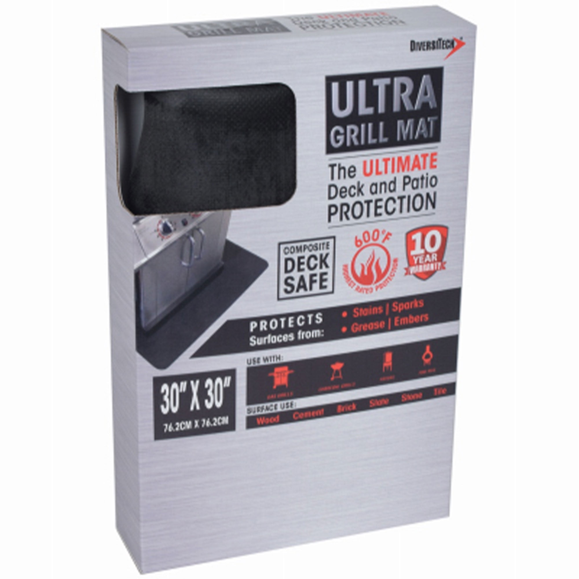 DiversiTech 30" Ultra Grill Mat with Secure Use on Composite Decks ...