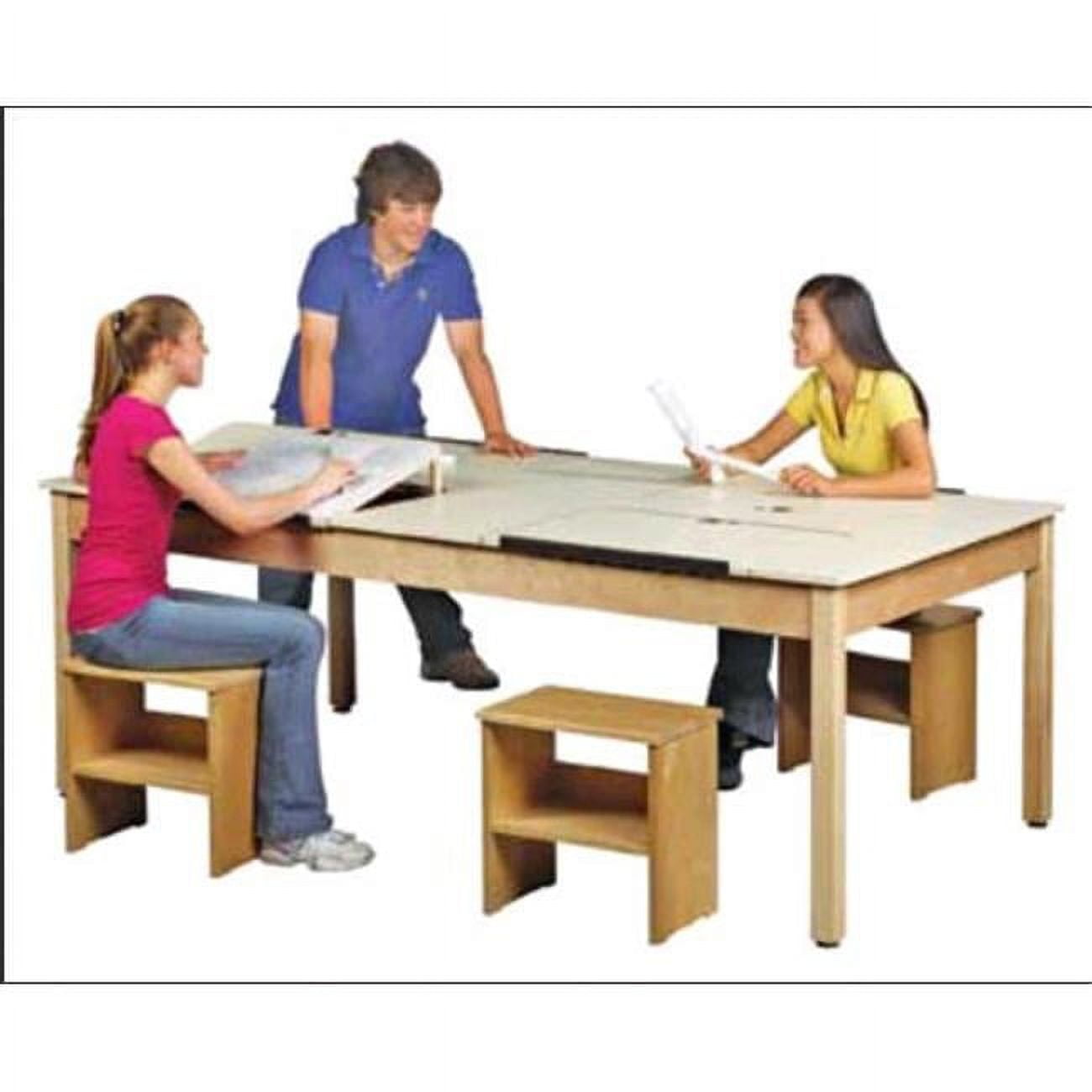 Diversified Woodcrafts DT-90PL 4-Station Art-Drafting Table - 3-4 in ...