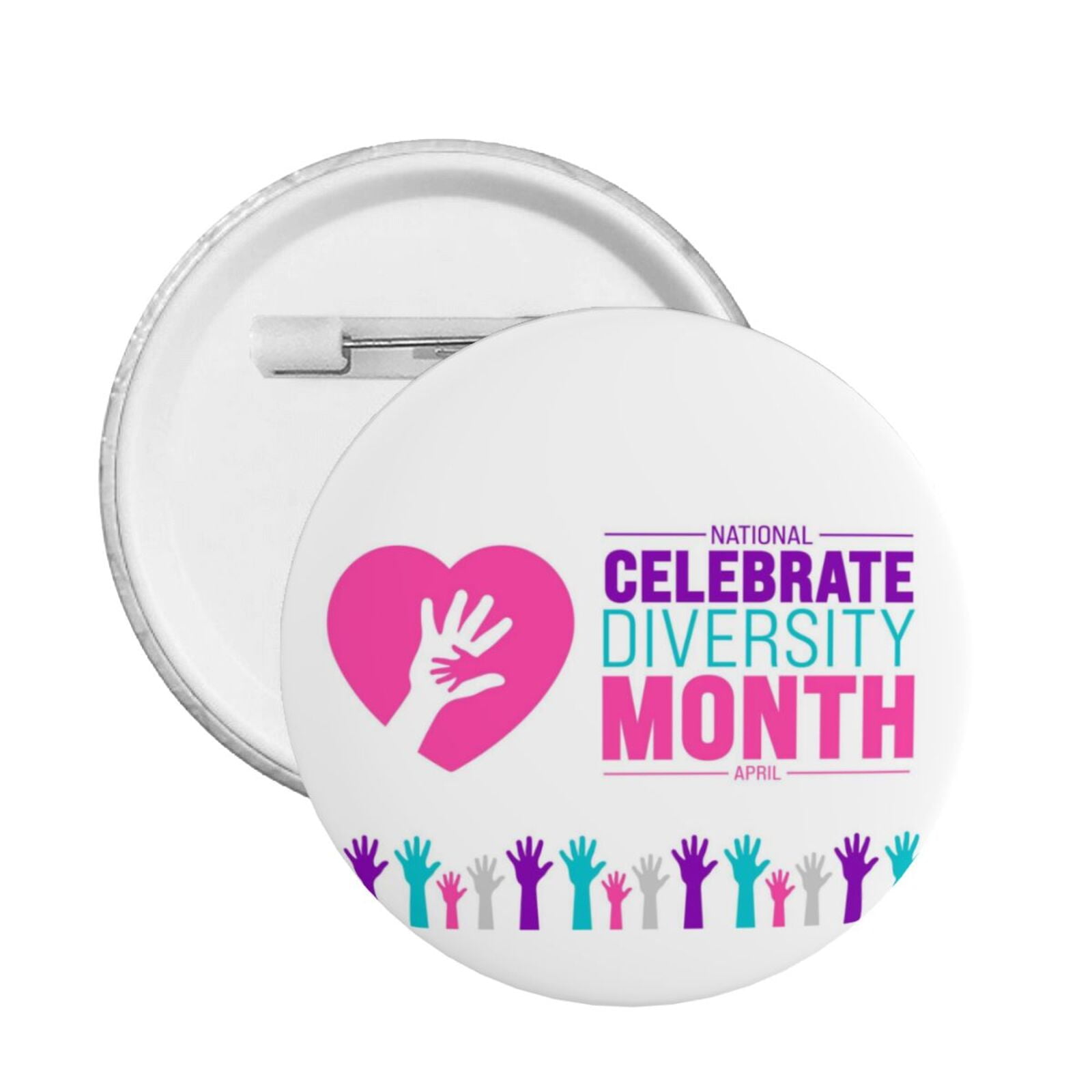 Diversity Awareness Month Pin Button Badge, Personalised Button Metal ...