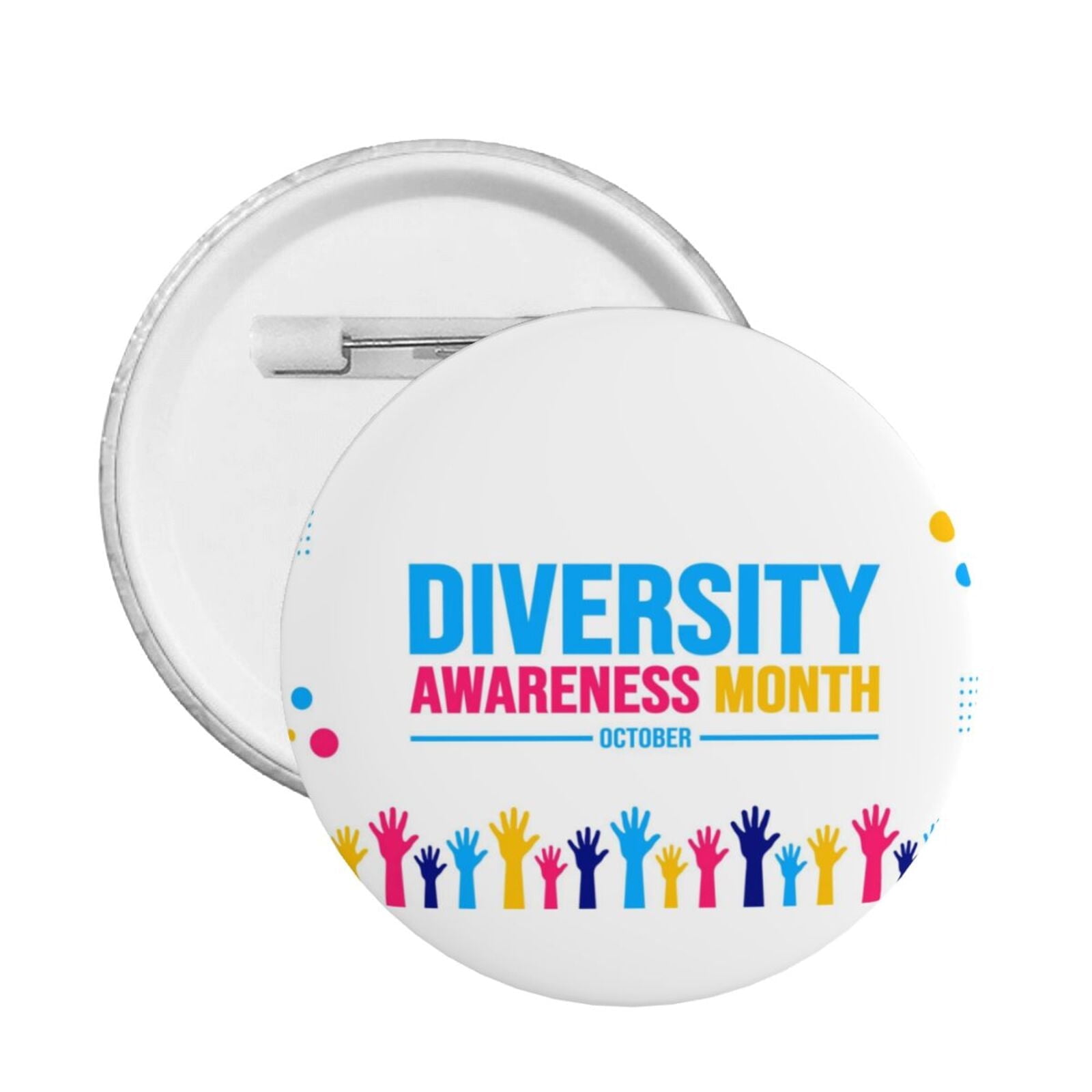 Diversity Awareness Month Pin Button Badge, Personalised Button Metal ...