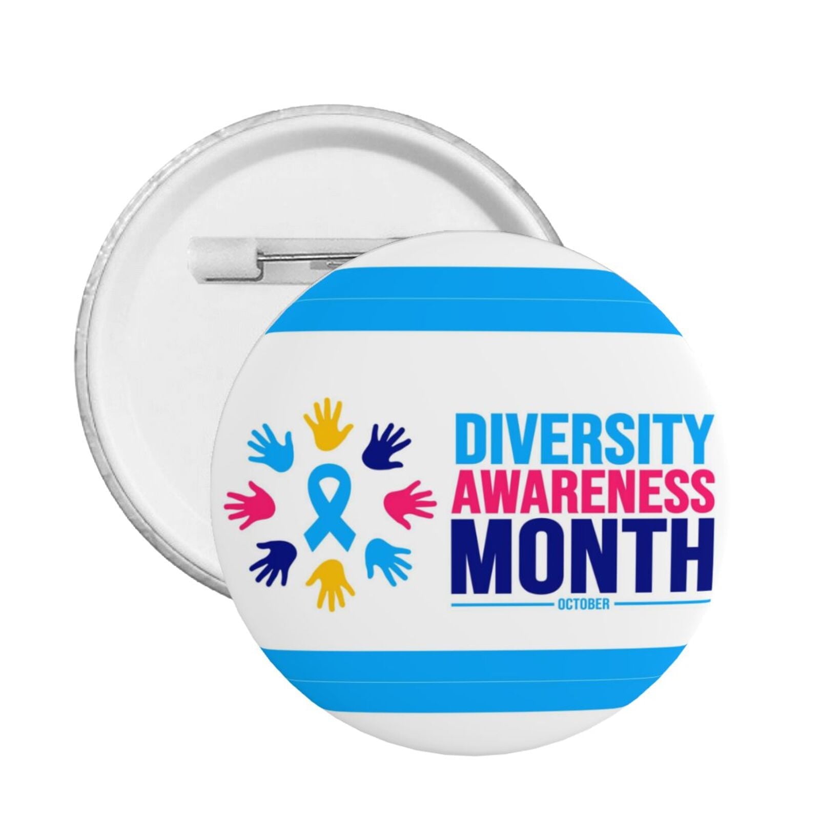 Diversity Awareness Month Pin Button Badge, Personalised Button Metal ...
