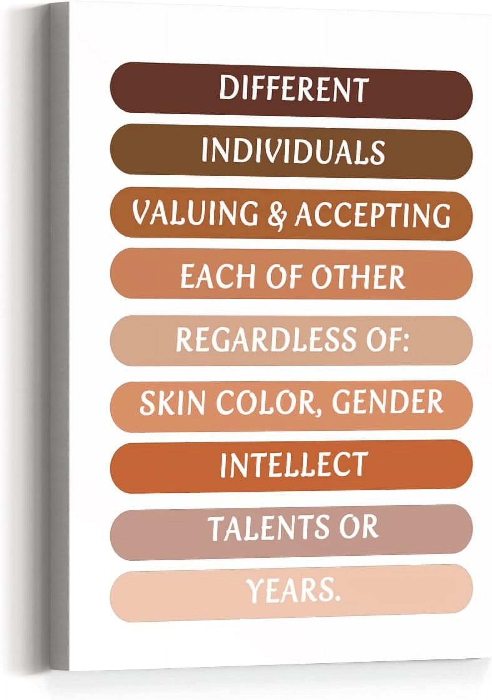 Diversity Equality Education Canvas Wall Art,Different Individuals ...
