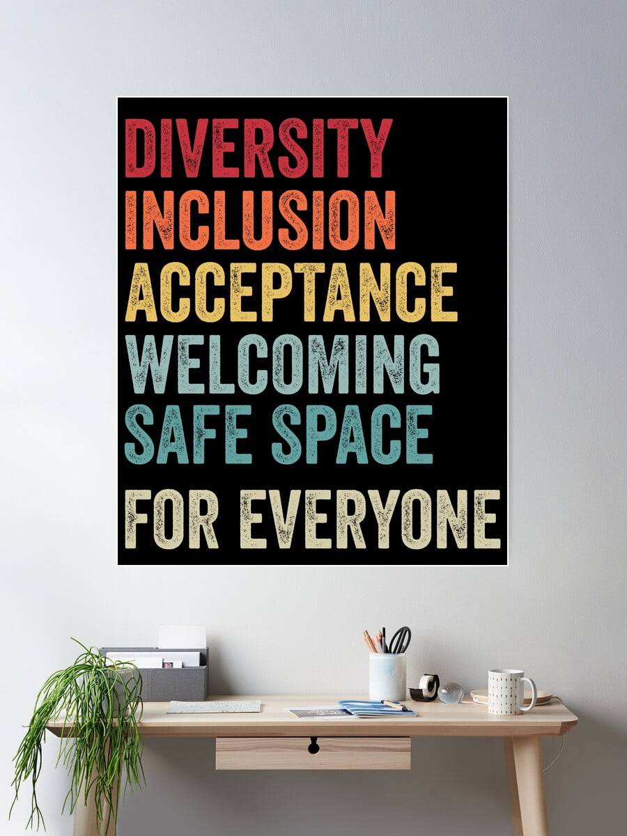 Diversity Equity Inclusion Safe Space Lgbtq Poster Wall Art, Modern ...