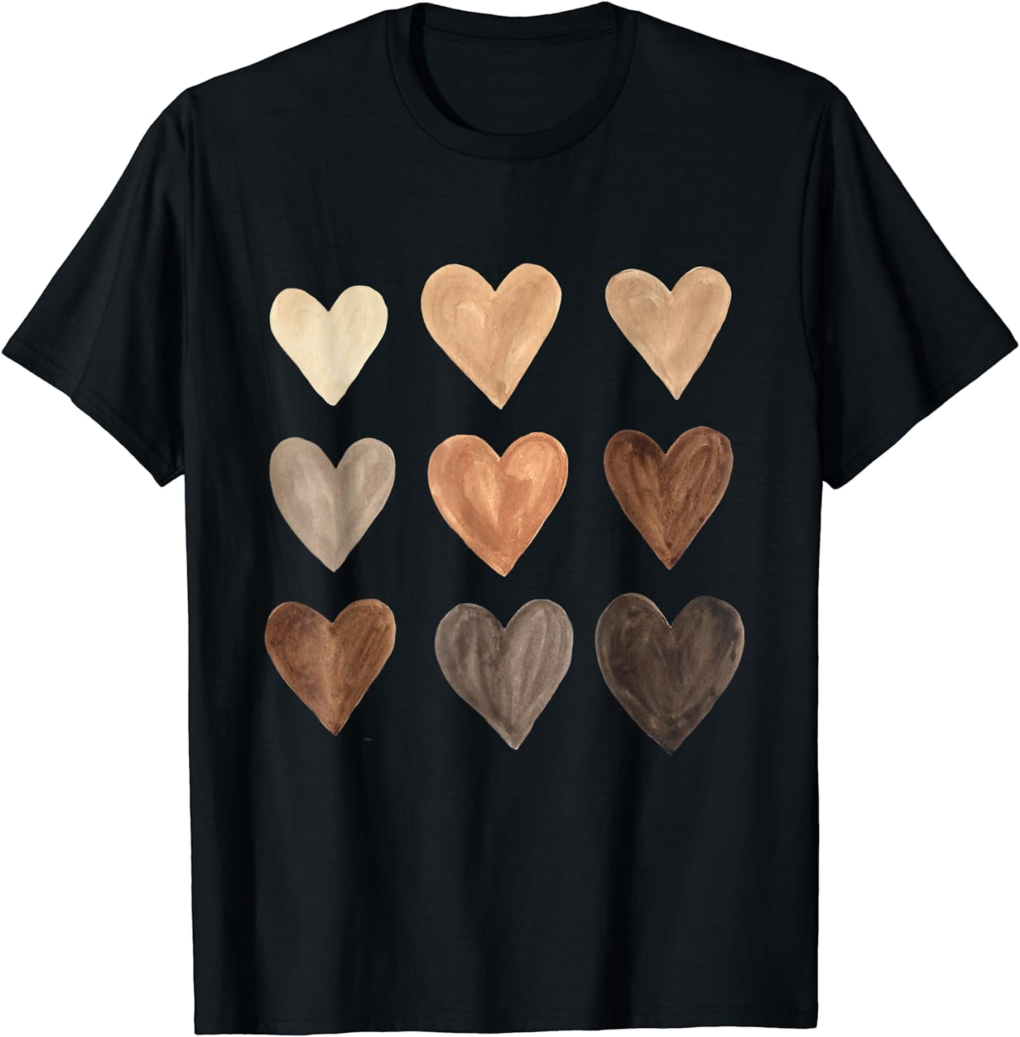 Diversity Heart Skin Tones Black Pride Melanin Kindness Gift T-Shirt ...