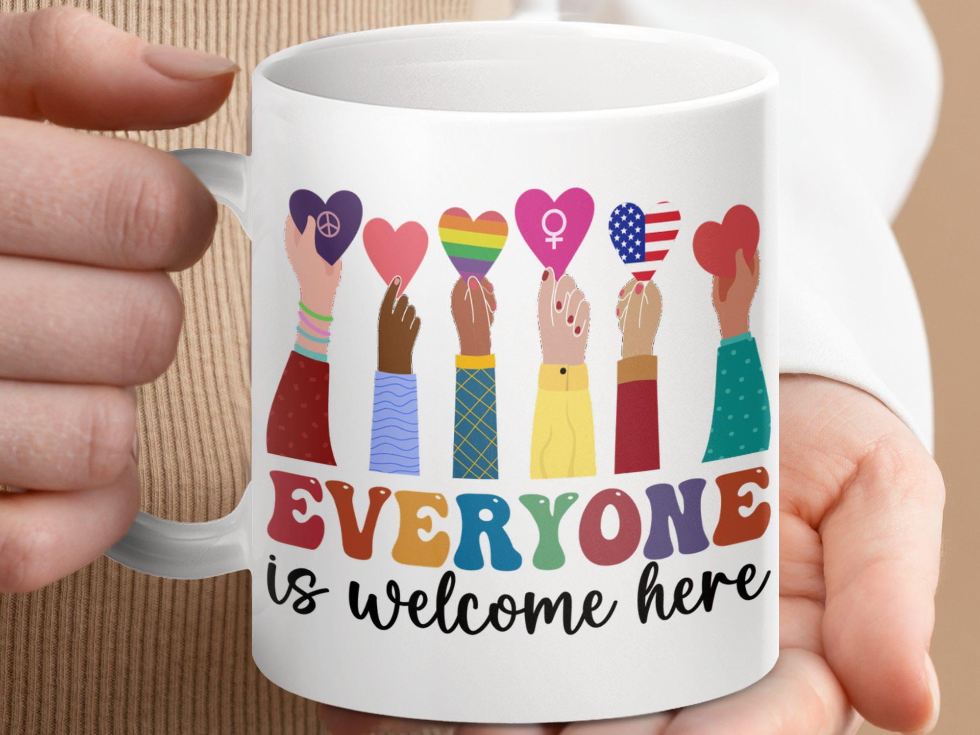 Diversity & Inclusion Mug, Everyone Welcome Equality Coffee Cup, Pride ...