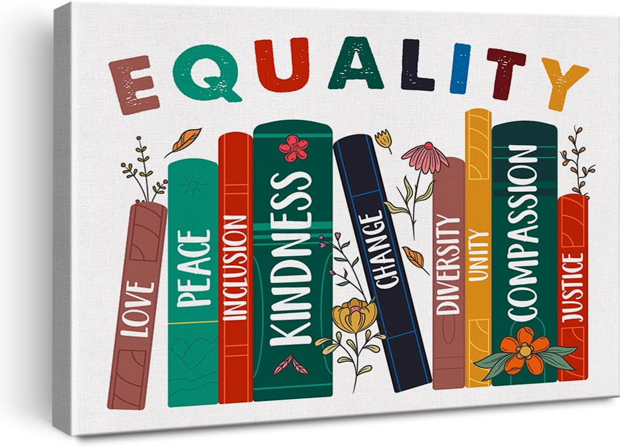Diversity Inspirational Poster Canvas Wall Art for Classroom School ...