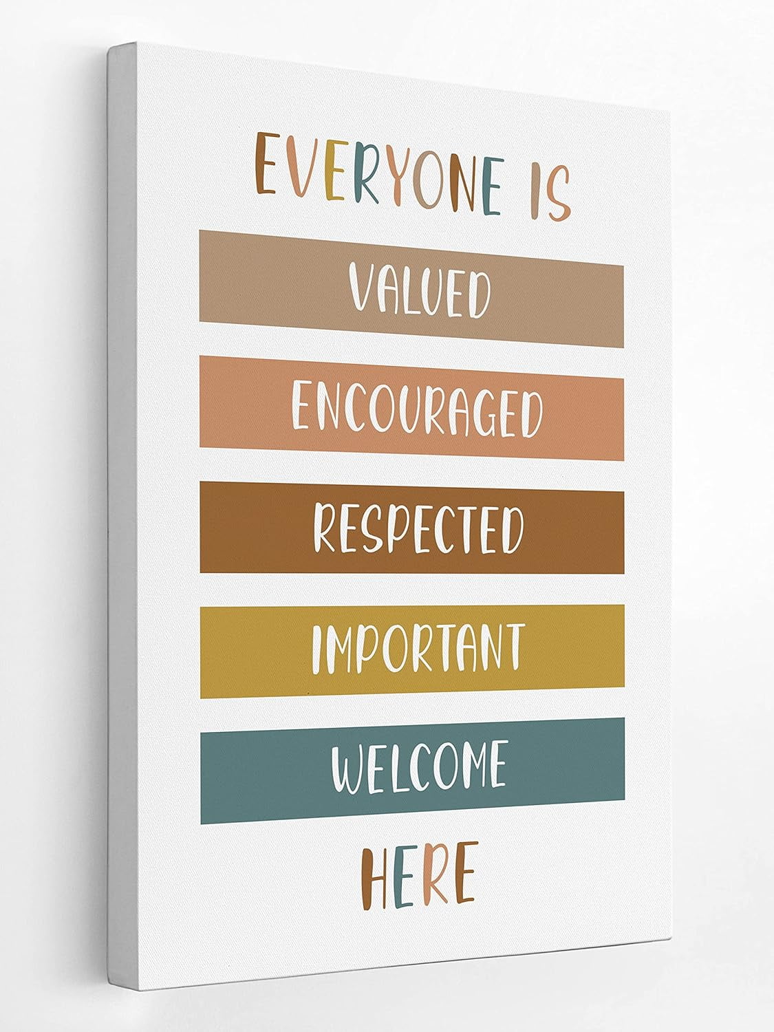 Diversity Inspirational Quote Everyone Is Valued Canvas Wall Art Prints ...