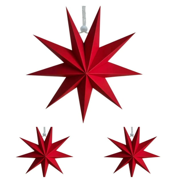 Divhosrg 3Pcs 9-Pointed Paper Stars Bulk 12 Inch Indoor Christmas Paper ...