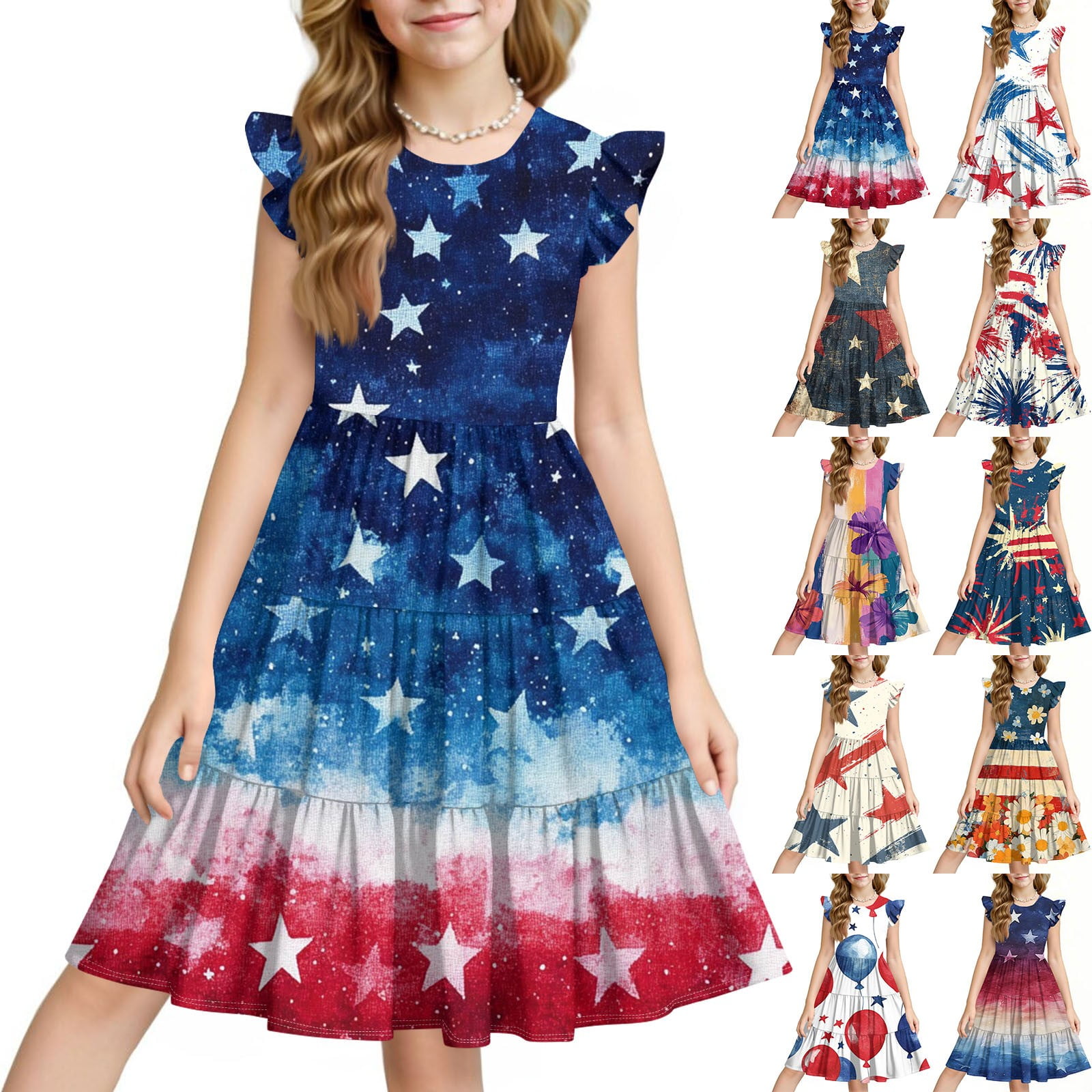 Divhosrg 4th Of July Dress Girl, Girls Fourth Of July American Flag ...