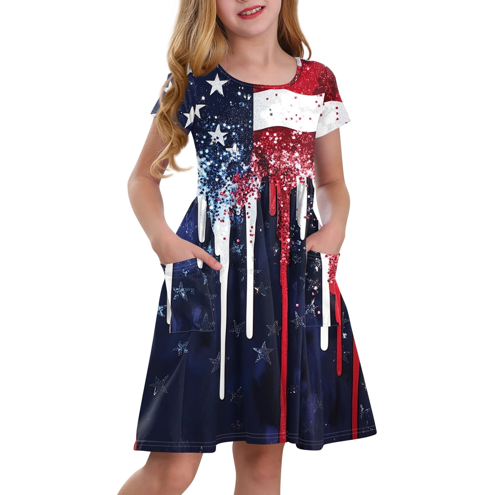 Divhosrg 4th Of July Dress Girl, Girls Fourth Of July American Flag ...