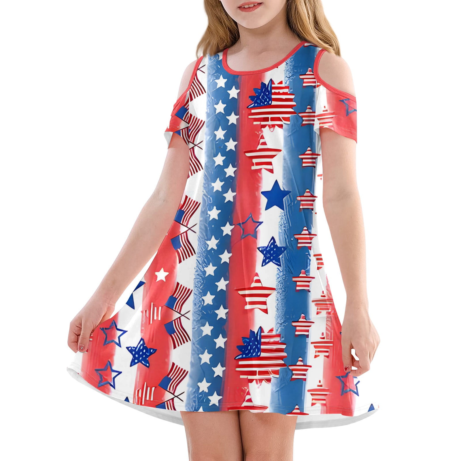 Divhosrg 4th Of July Dress for Girl, Girls Fourth Of July American Flag ...