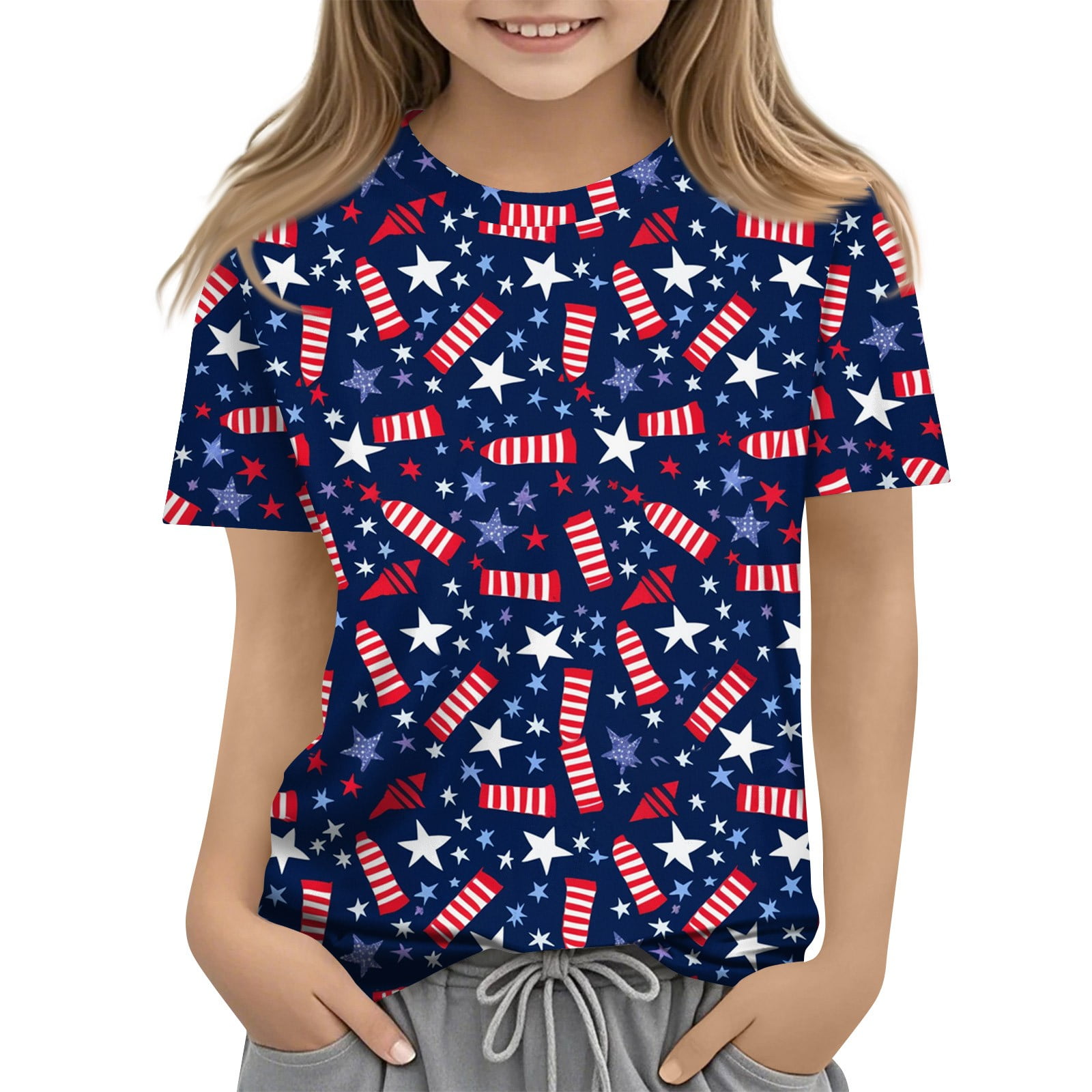 Divhosrg 4th of July Outfits for Girls 10-12, Usa T Shirt Kids, Toddler ...