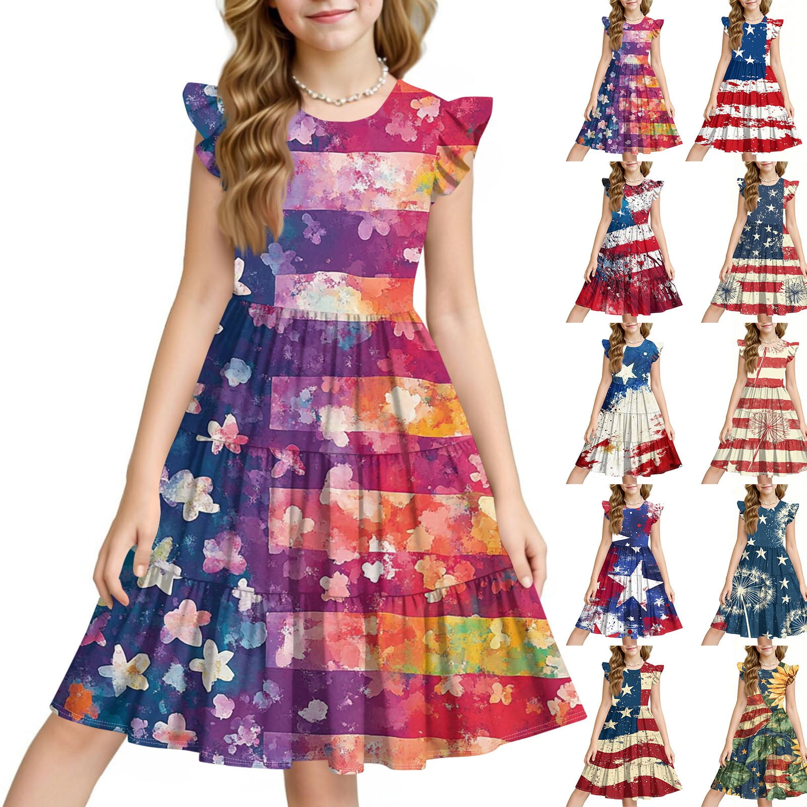 Divhosrg 4th Of July Outfits for Girls, Girls Fourth Of July American ...