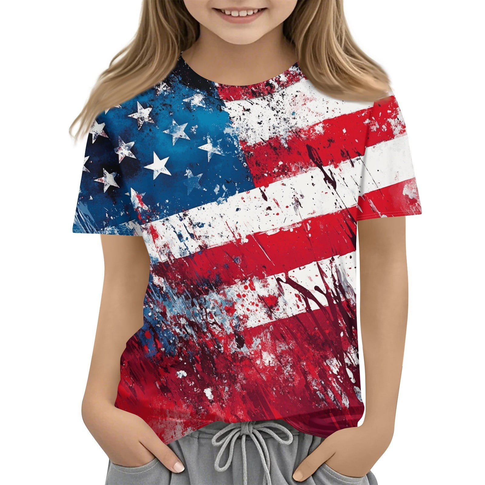 Divhosrg 4th of July Outfits for Girls, Usa Flag Shirt Kids, Toddler ...
