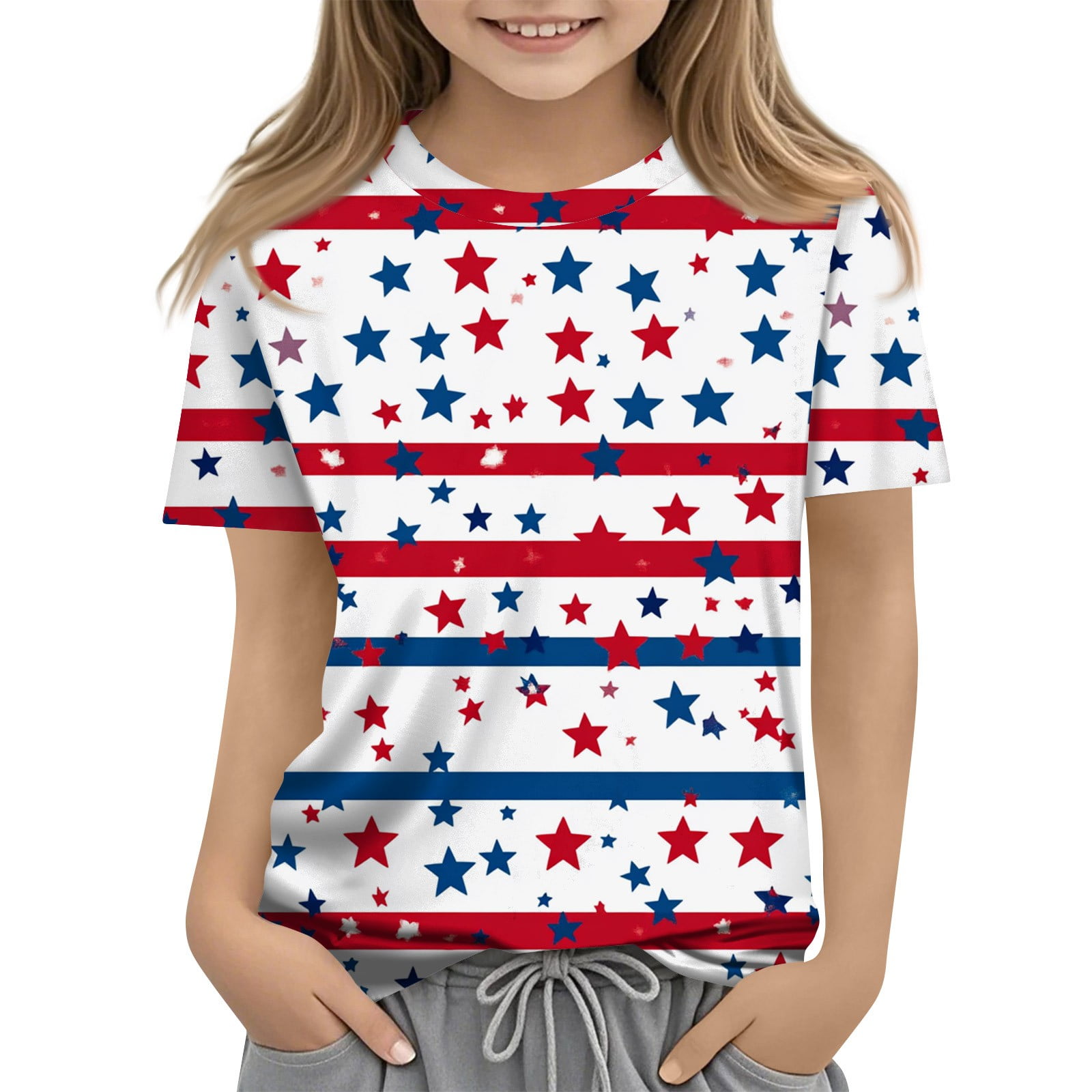 Divhosrg 4th of July Outfits for Girls, Usa T Shirt Kids, Toddler Flag ...